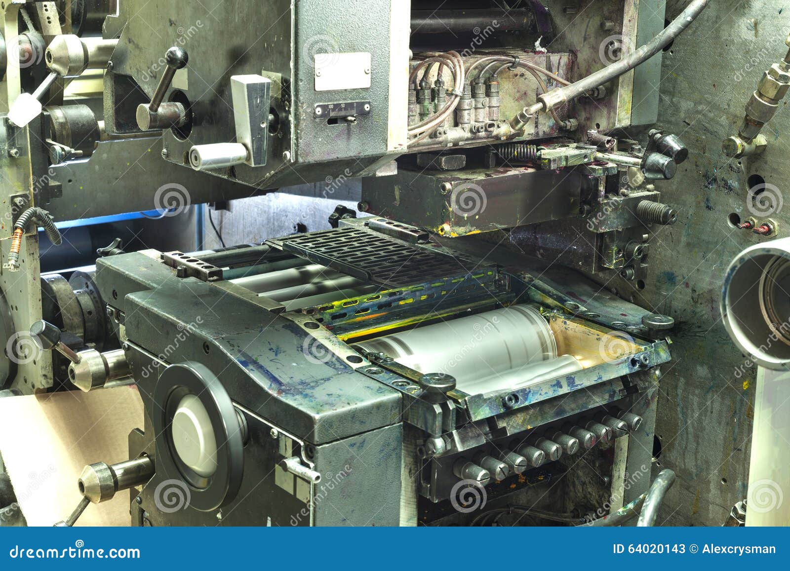 Printing Labels on Offset Machine Stock Image - Image of manufacturing ...