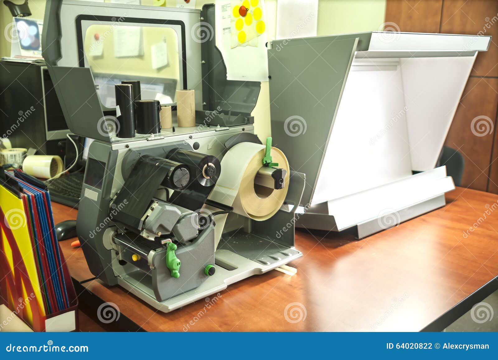 Printing Labels on Offset Machine Stock Photo - Image of machinery ...