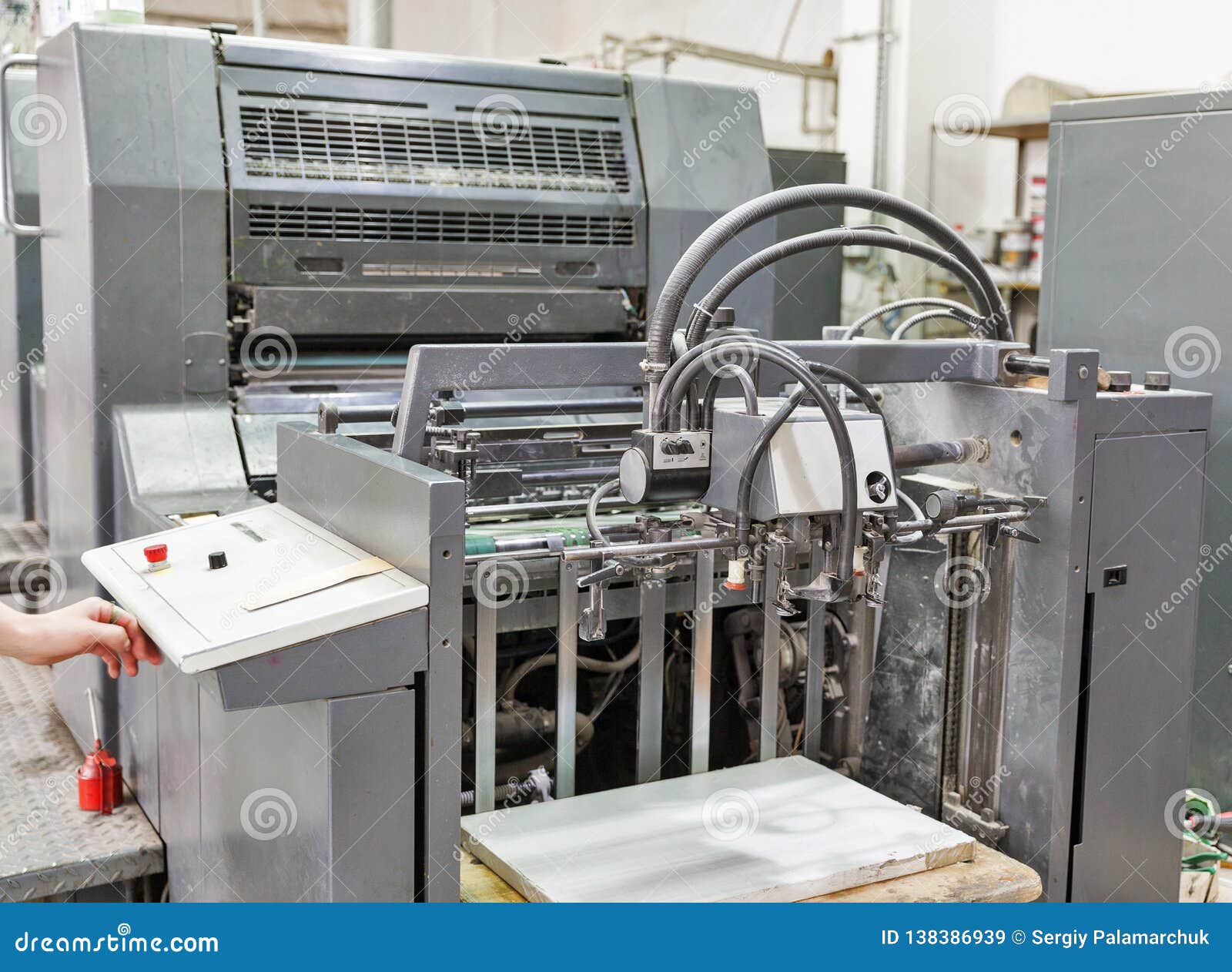 Printing machine closeup stock image. Image of line - 138386939