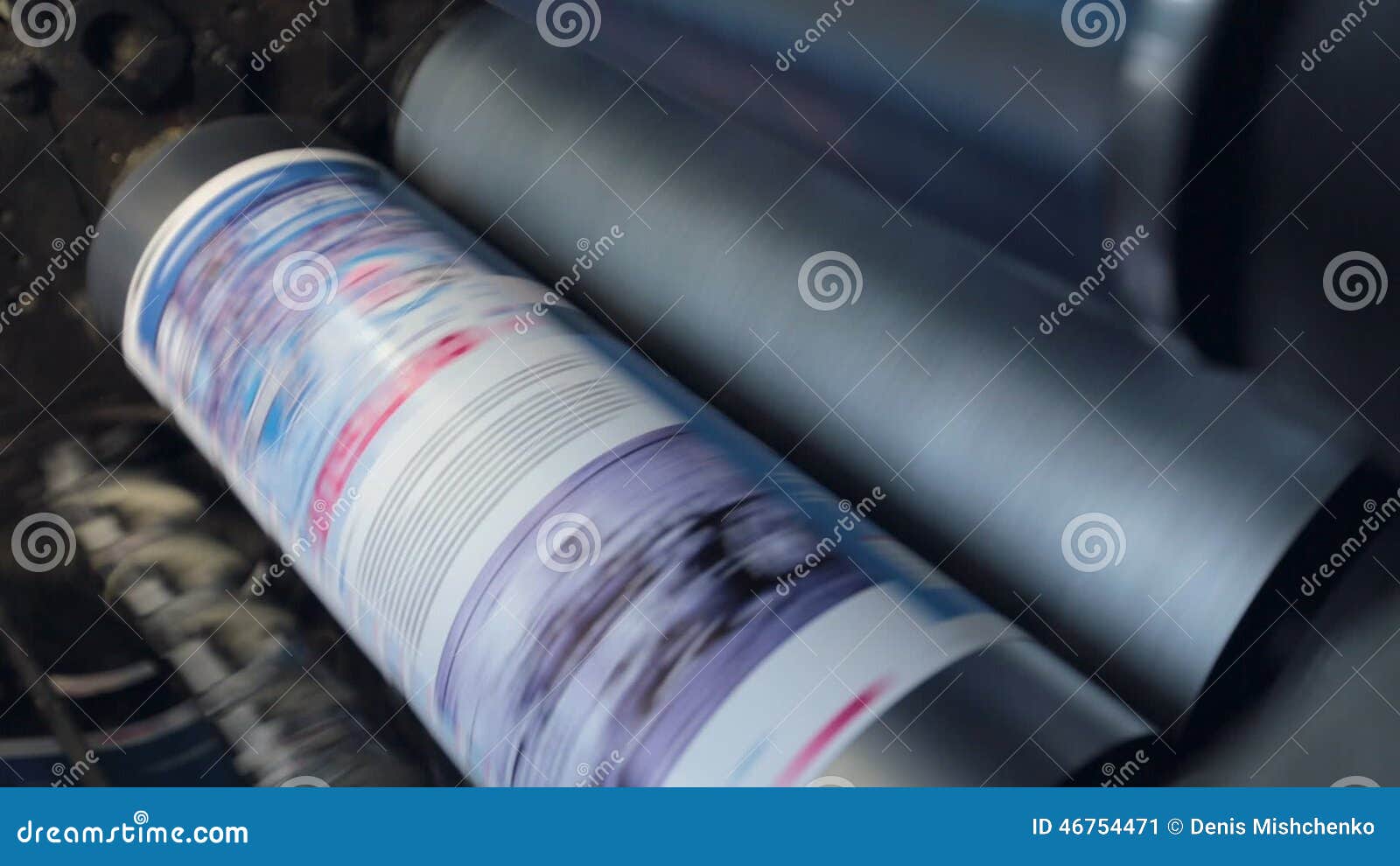 Printing Machine Passes Paper through Cylinders Stock Video - Video of ...