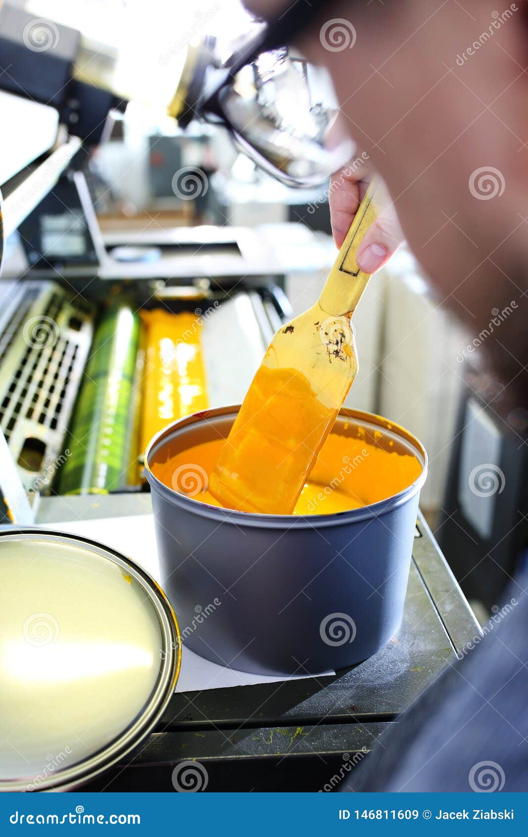 Printing. Printing Machine. the Printer Applies Ink Inks. the Printing ...