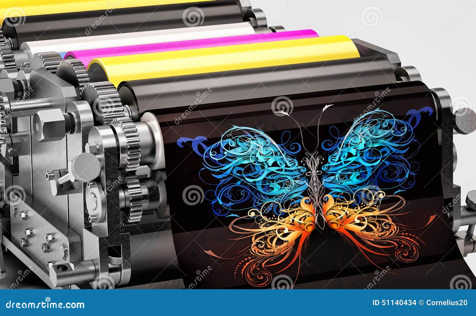 Printing machine stock illustration. Illustration of labor - 51140434