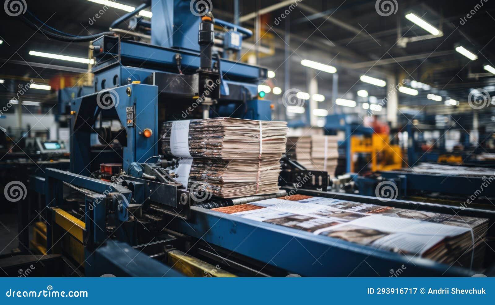 Printing Machine Working in the Factory. Industry. Industrial ...