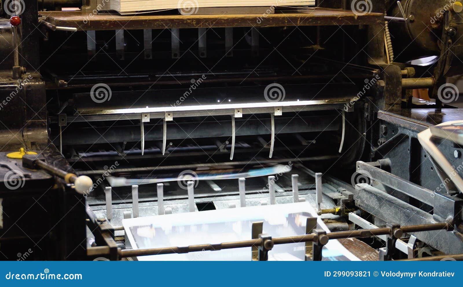 Printing Machine Works, Rolling Printed Newspaper in Typography ...