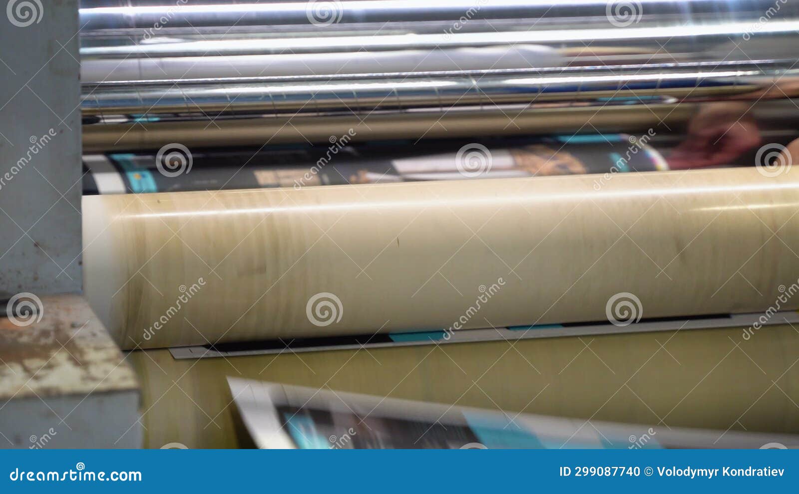 Printing Machine Works, Rolling Printed Newspaper in Typography ...