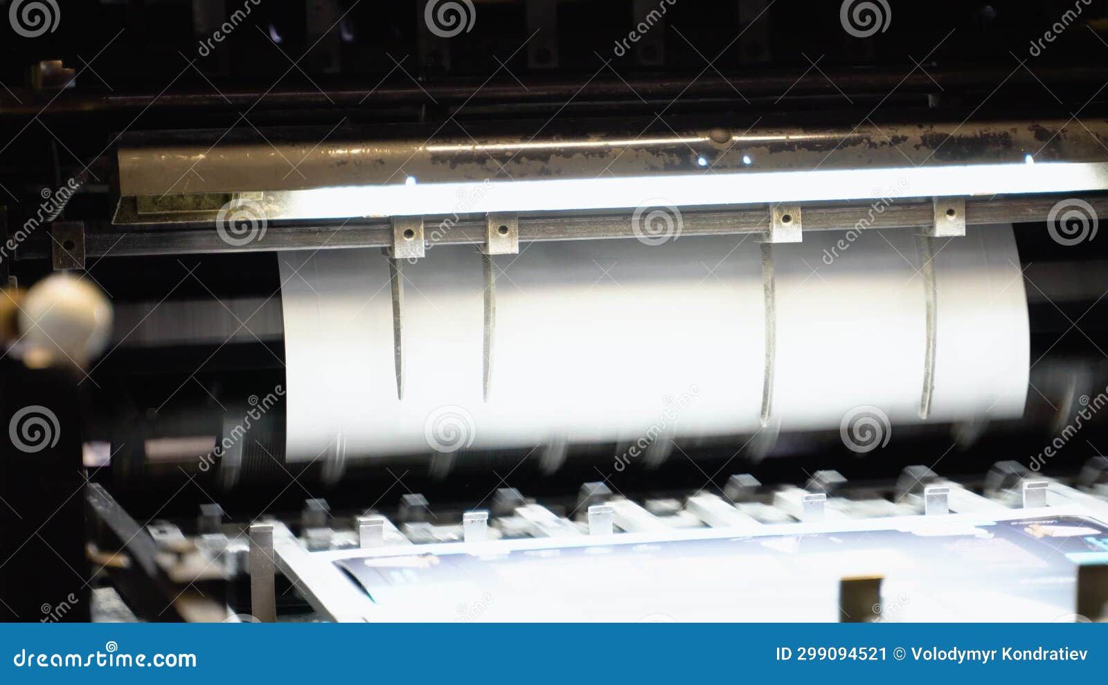 Printing Machine Works, Rolling Printed Newspaper in Typography ...
