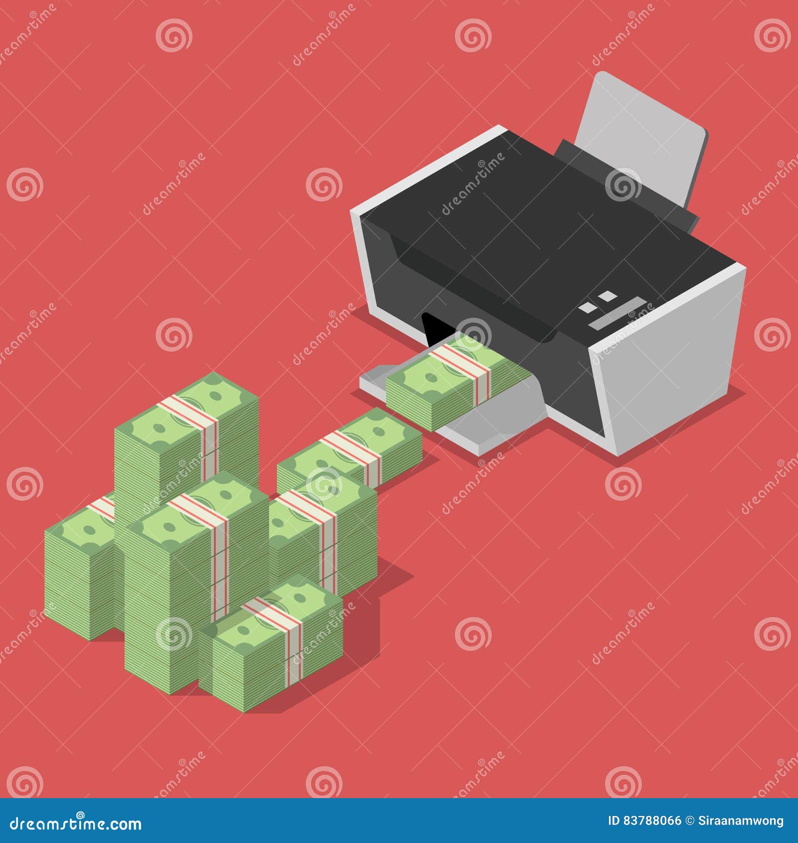 Printing Money Royalty-Free Stock Image | CartoonDealer.com #83788066