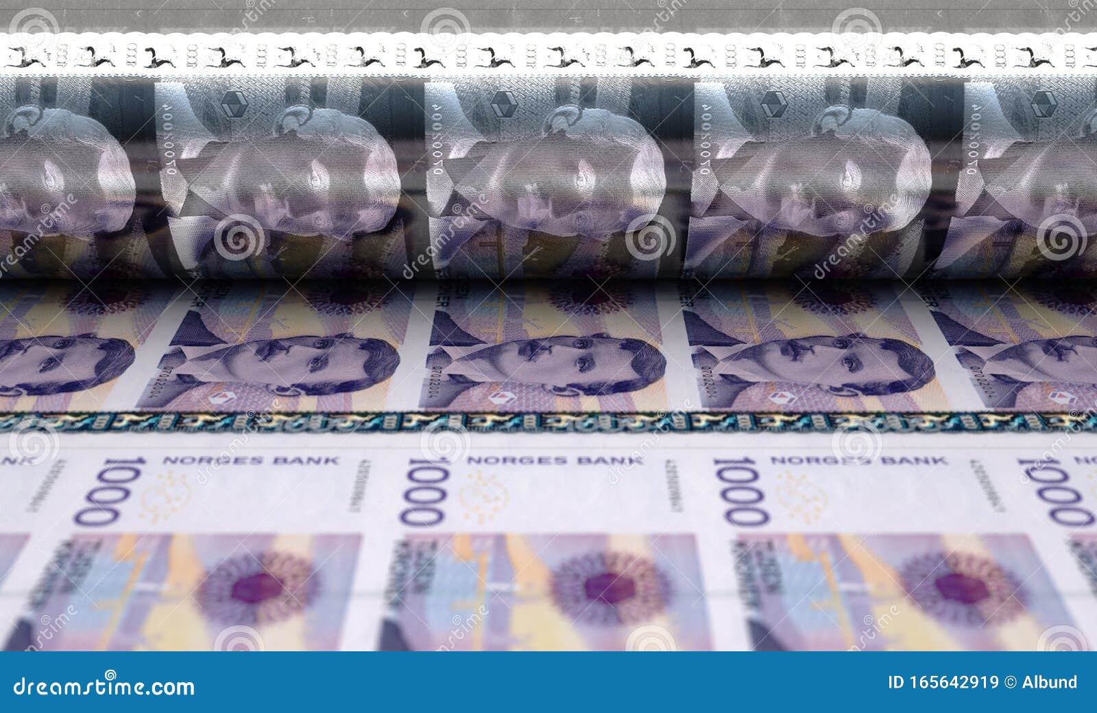 Printing Norwegian Kroner Notes Stock Image - Image of business, money ...