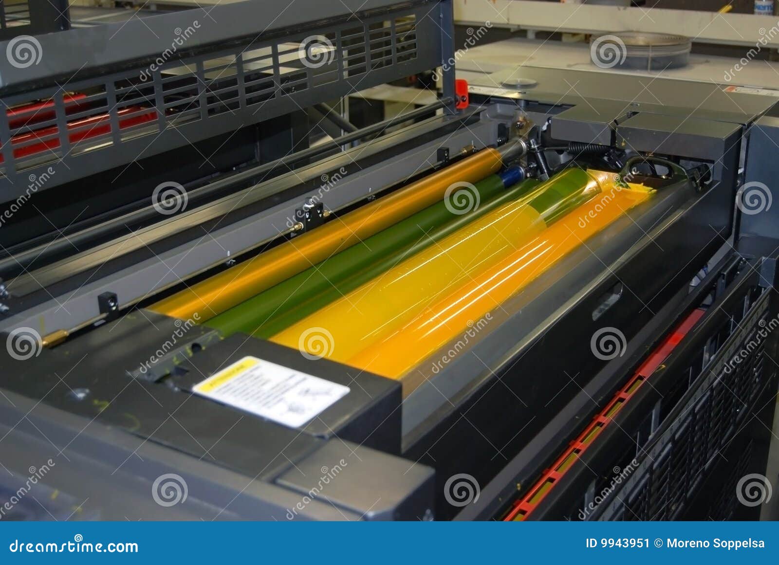 Printing - Offset Press, Detail Stock Image - Image of rollers ...