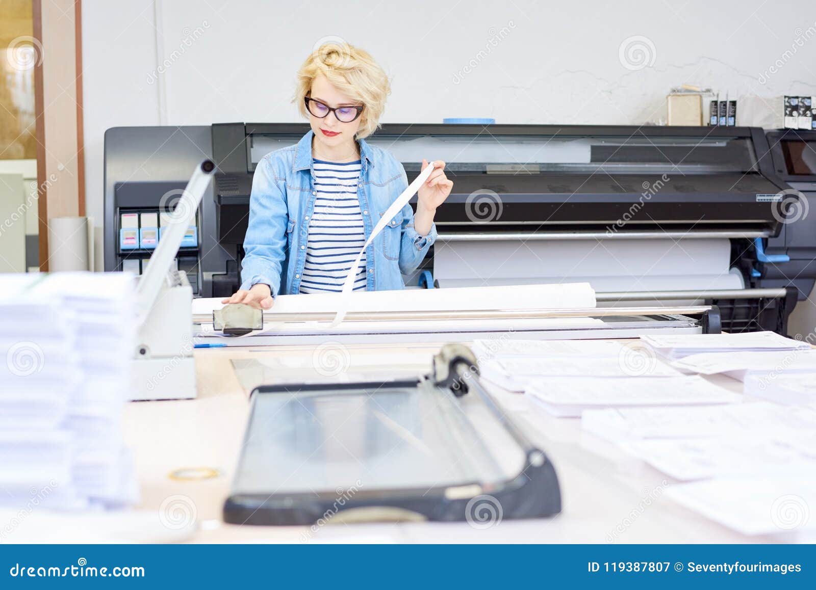 Printing operator at work stock image. Image of creativity - 119387807