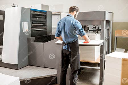 Printing Operator Working at the Manufacturing Stock Photo - Image of ...