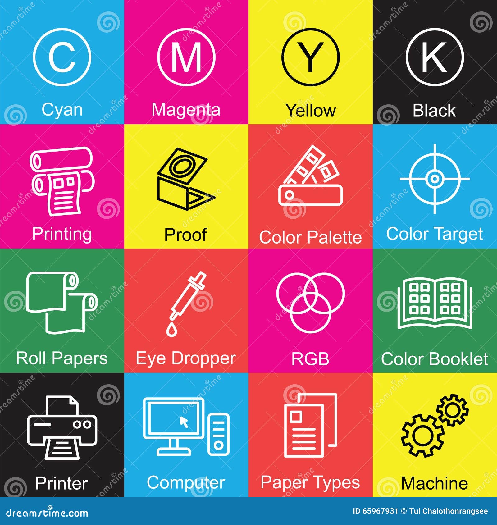 Printing outline design stock vector. Illustration of press - 65967931