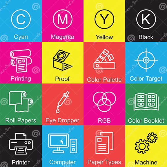 Printing outline design stock vector. Illustration of press - 65967931