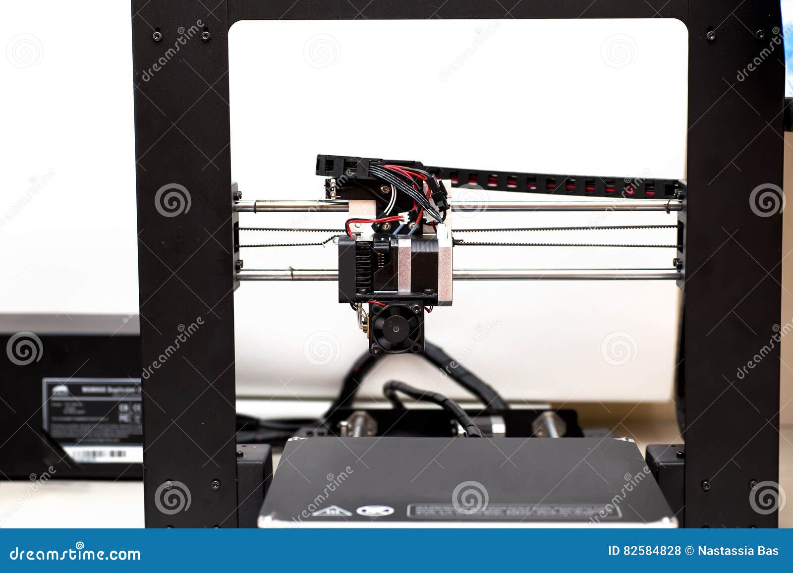 Printing Plastic Wire with 3D Printer on White Background Stock Photo ...