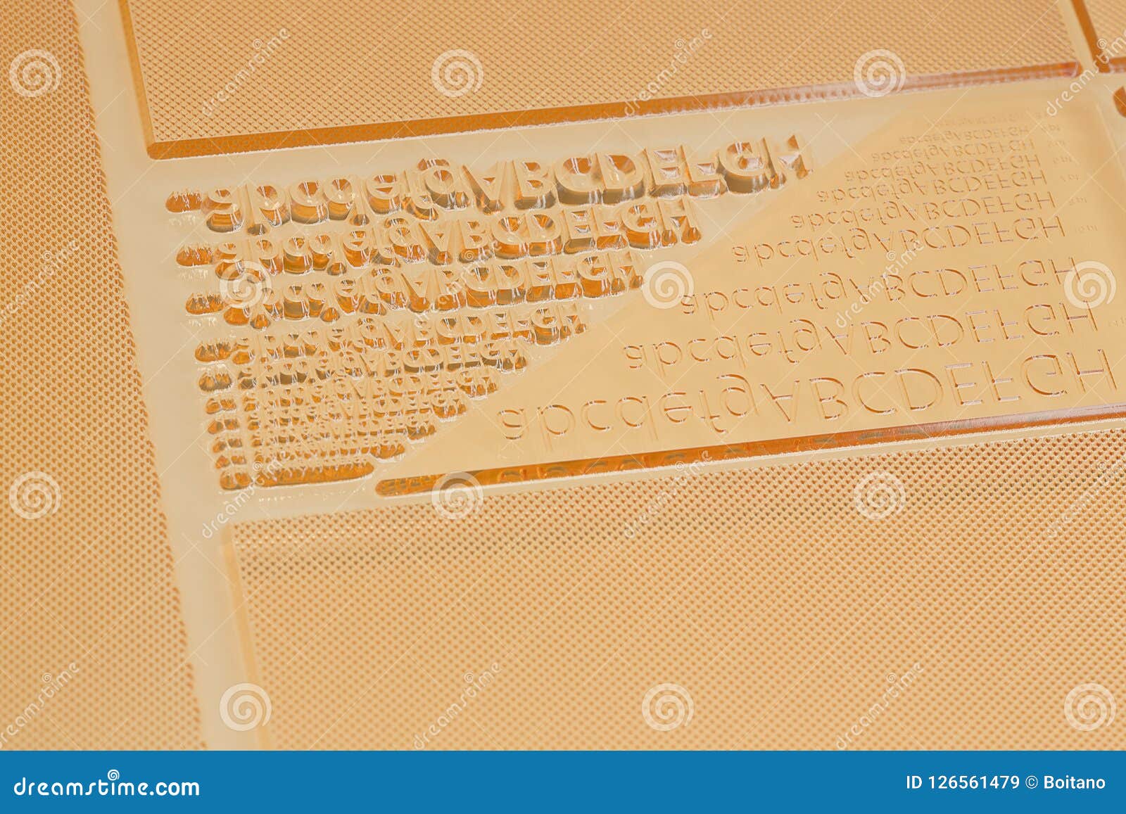 Printing Plate for Flexographic Printing. Test Print Plate with Various ...