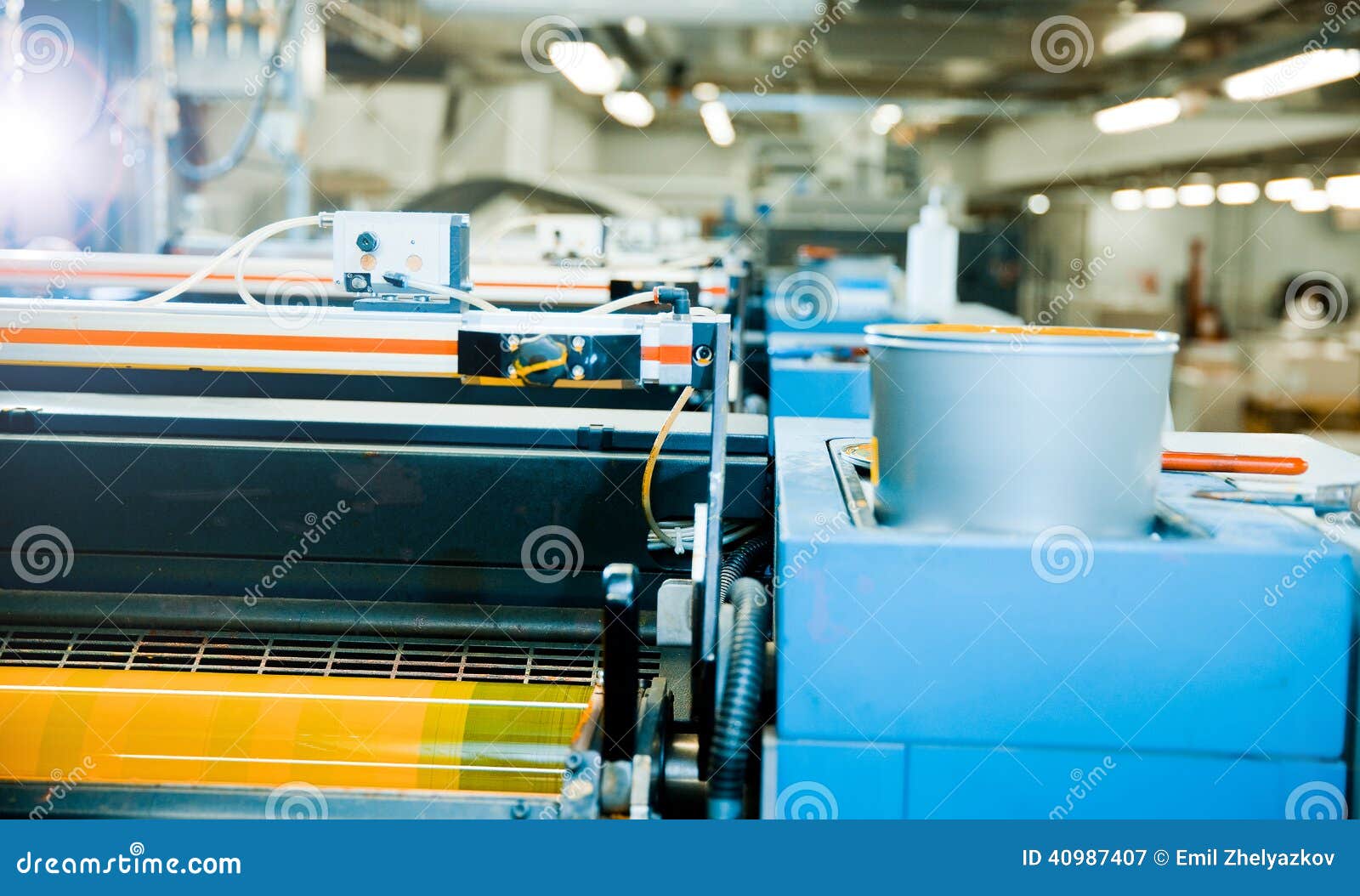 Printing press stock image. Image of sheet, cmyk, offset - 40987407