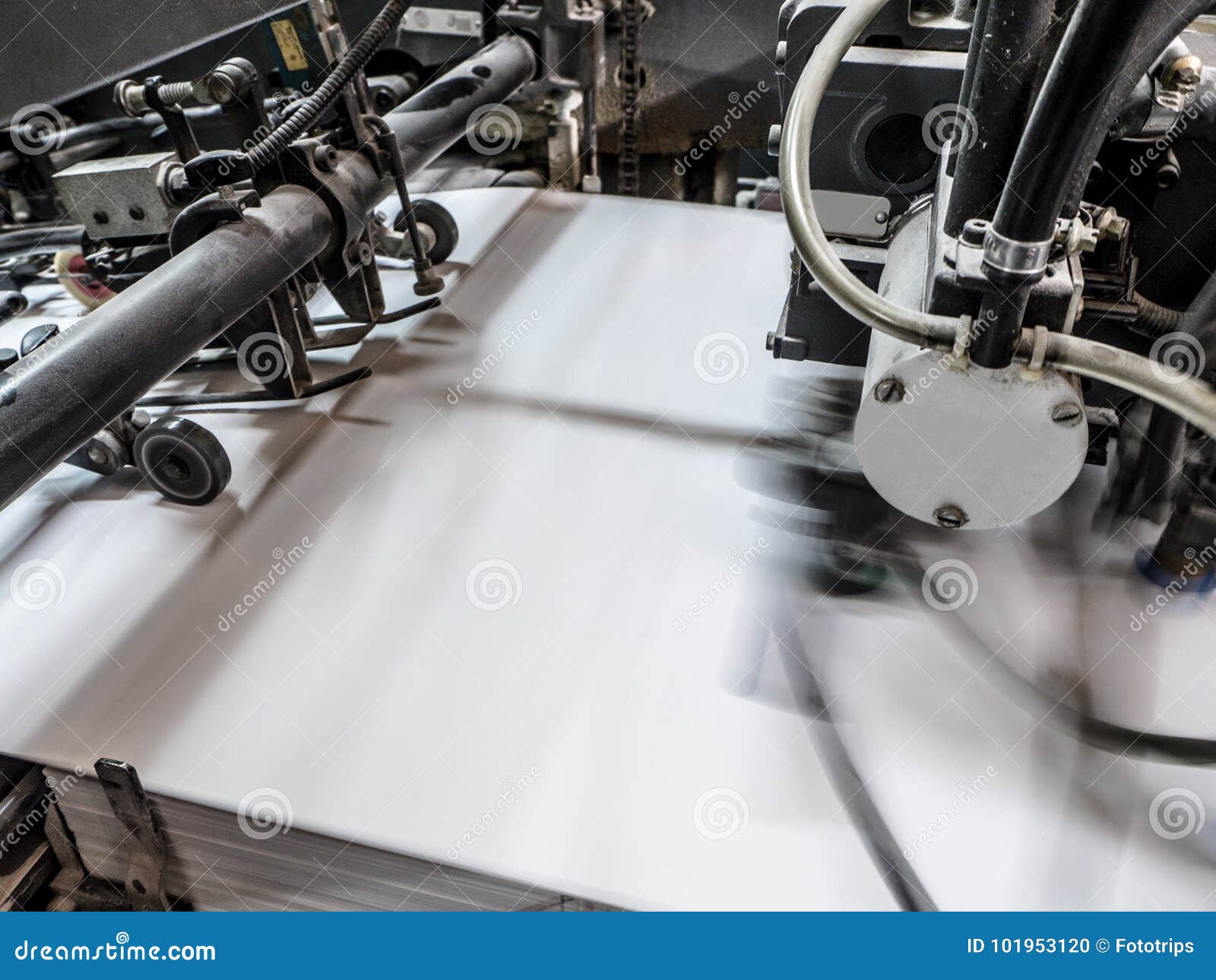 Printing press machine stock photo. Image of newspaper - 101953120