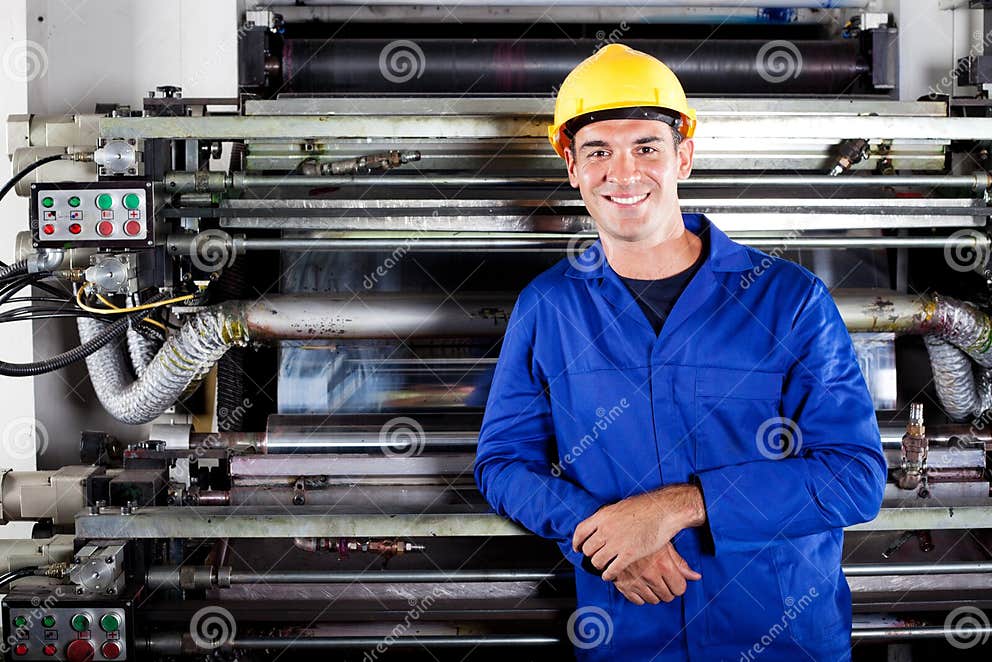 Printing press operator stock image. Image of plant, machine - 22989189