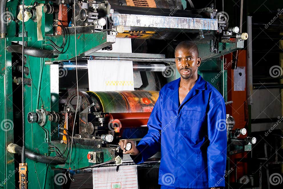 Printing press operator stock image. Image of american - 7671933