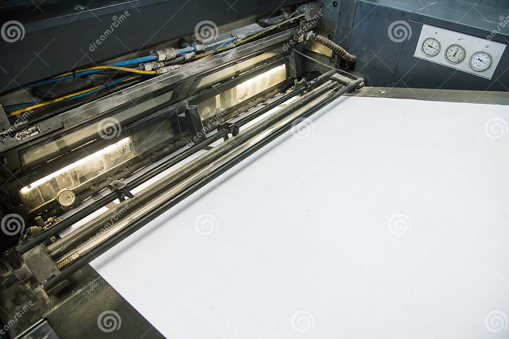 Printing Presses at Work in the Printing Stock Photo - Image of single ...