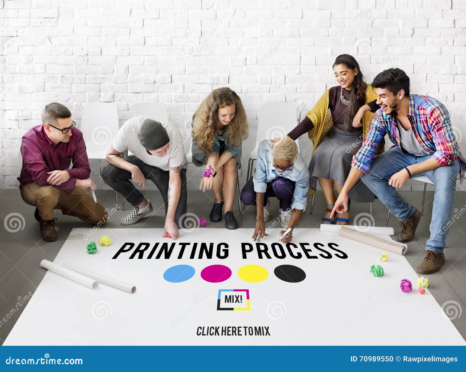 Printing Process Offset Ink Color Industry Media Concept Stock Photo ...