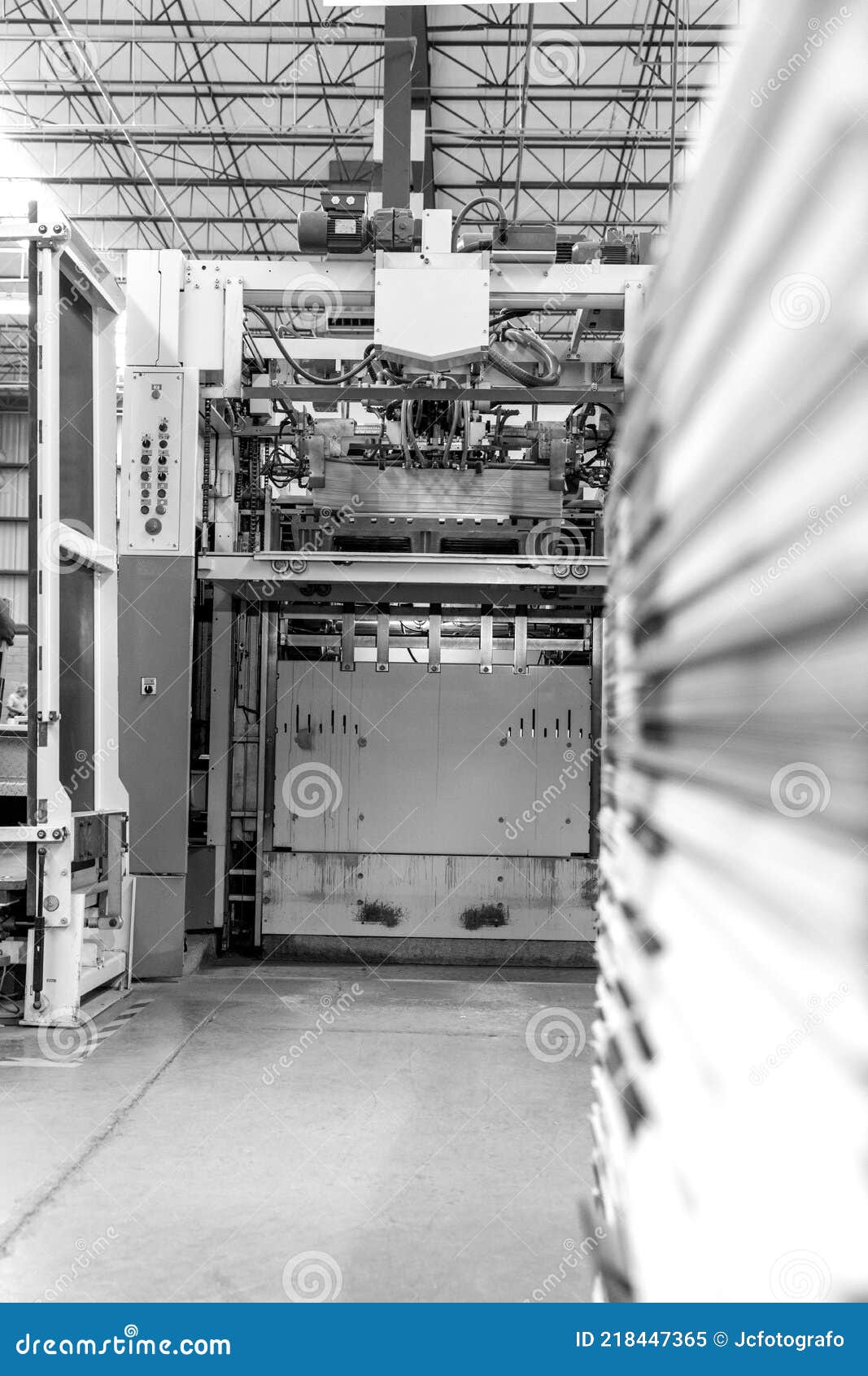 Printing Processes Industry. Black and White Stock Image - Image of ...