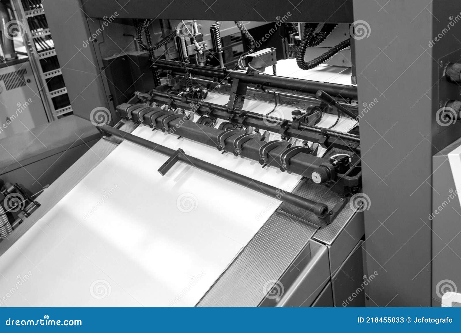 Printing Processes Industry. Black and White Stock Image - Image of ...