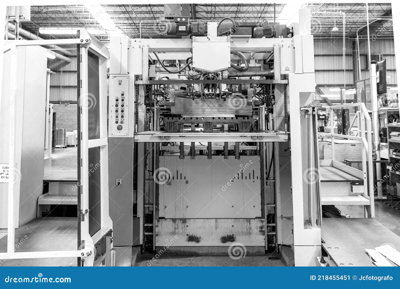 Printing Processes Industry. Black and White Stock Image - Image of ...