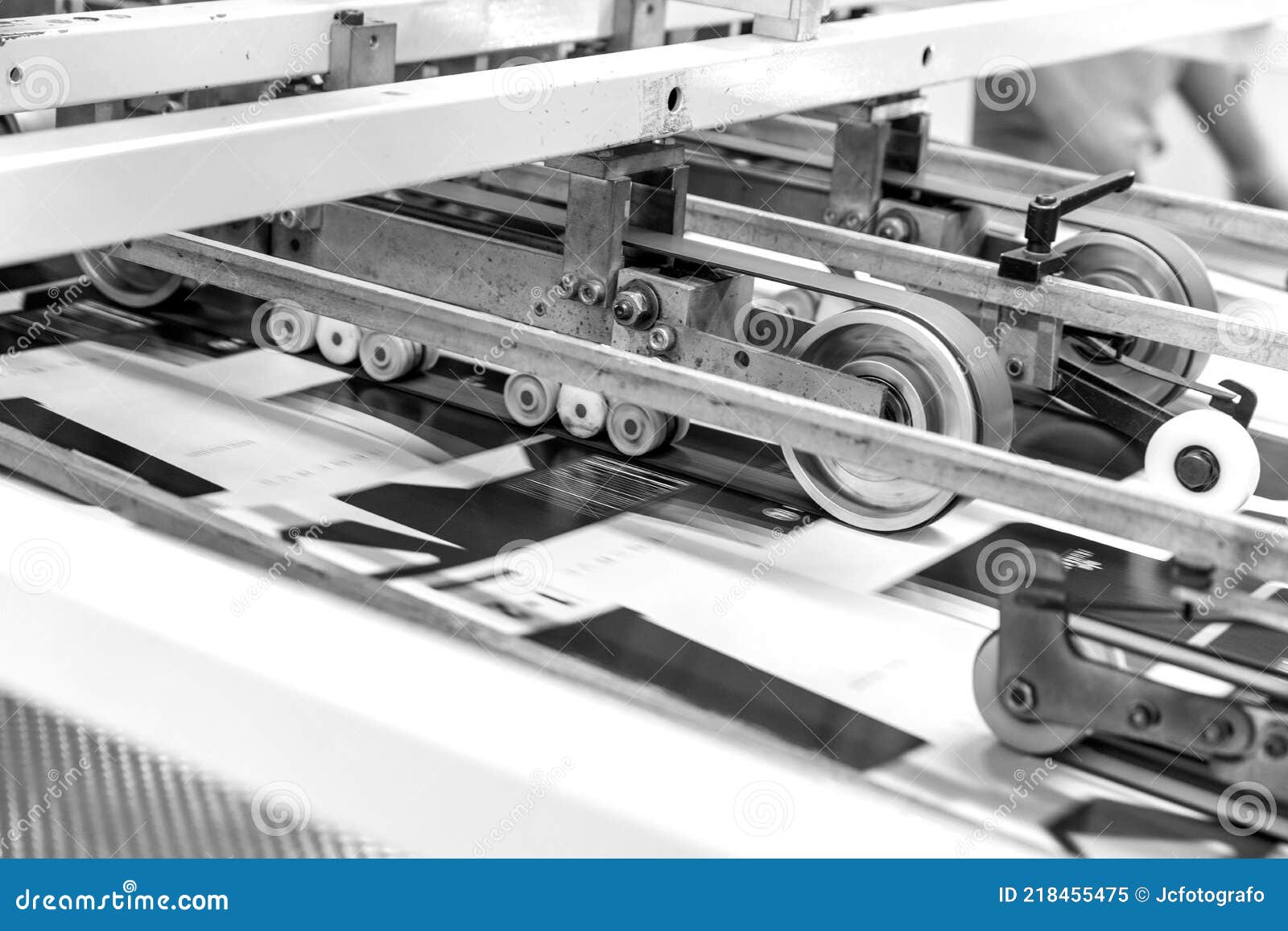Printing Processes Industry. Black and White Stock Image - Image of ...