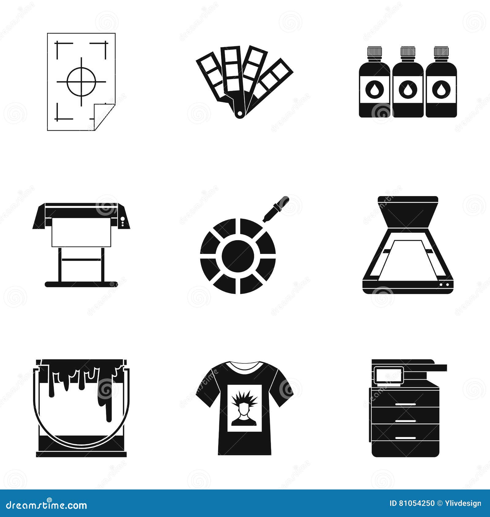 Printing Services Icons Set, Simple Style Stock Vector - Illustration ...