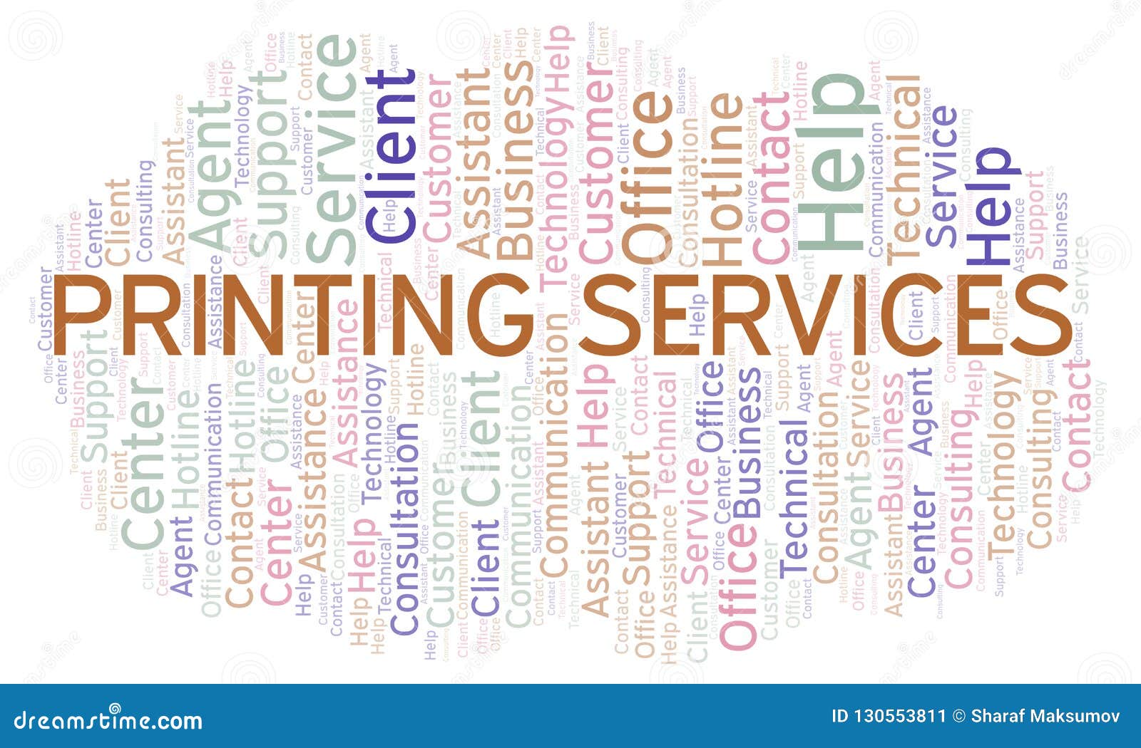 Printing Services Word Cloud. Stock Illustration - Illustration of ...