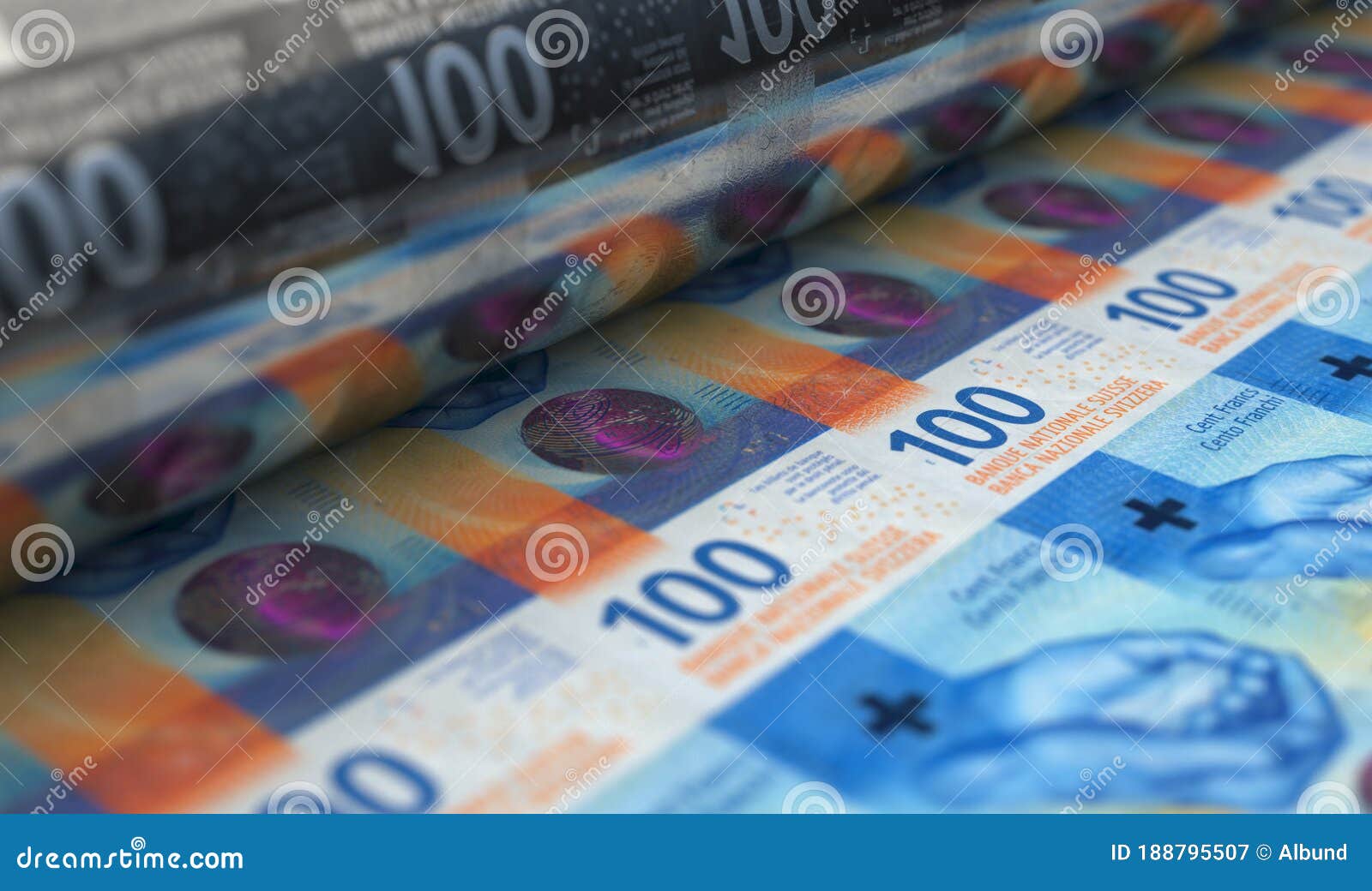 Printing Swiss Franc Notes stock illustration. Illustration of mint ...
