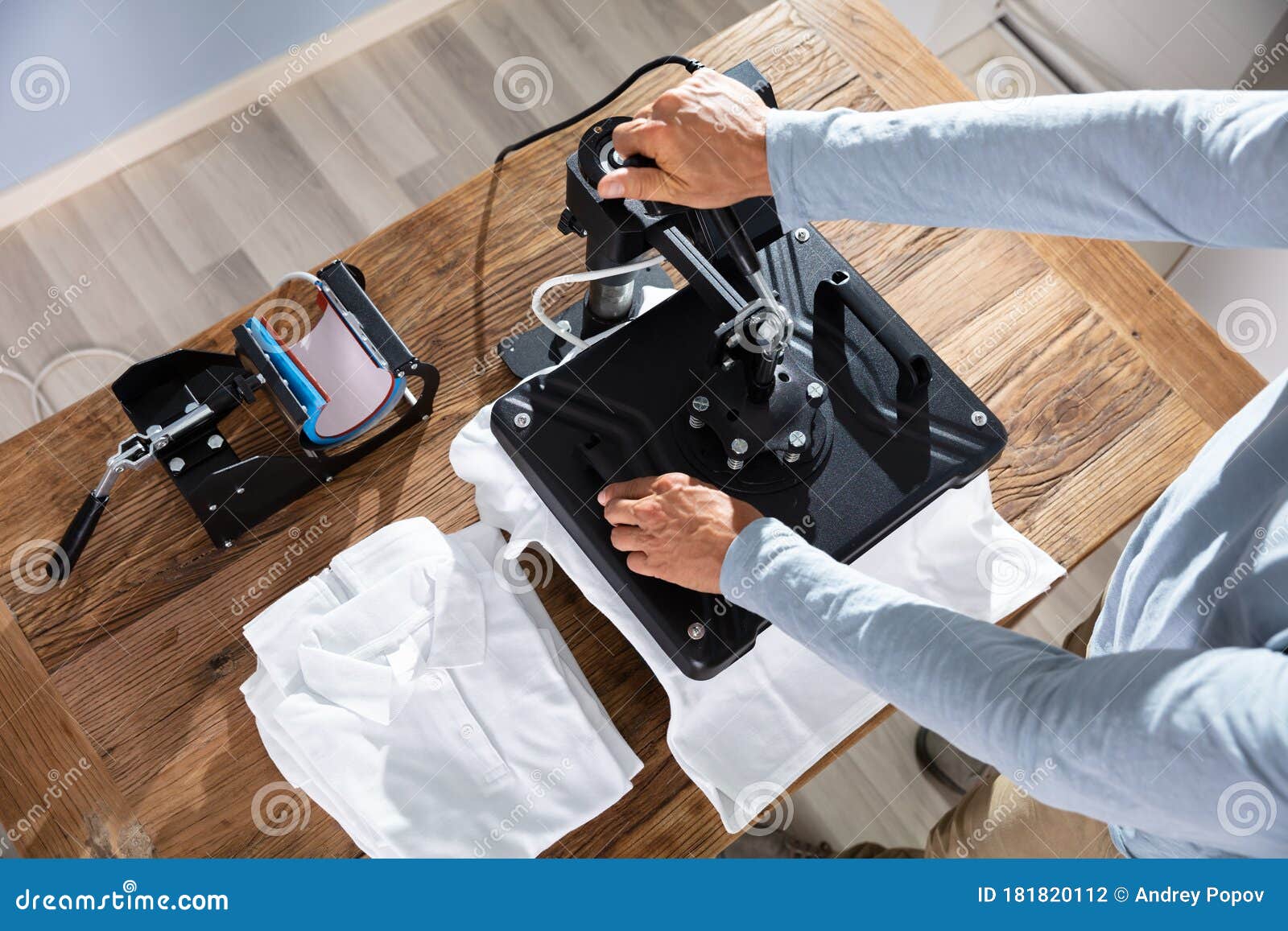 Printing on T-Shirt in Workshop Stock Photo - Image of closeup ... Printing on T-Shirt in Workshop Stock Photo - Image of closeup ...