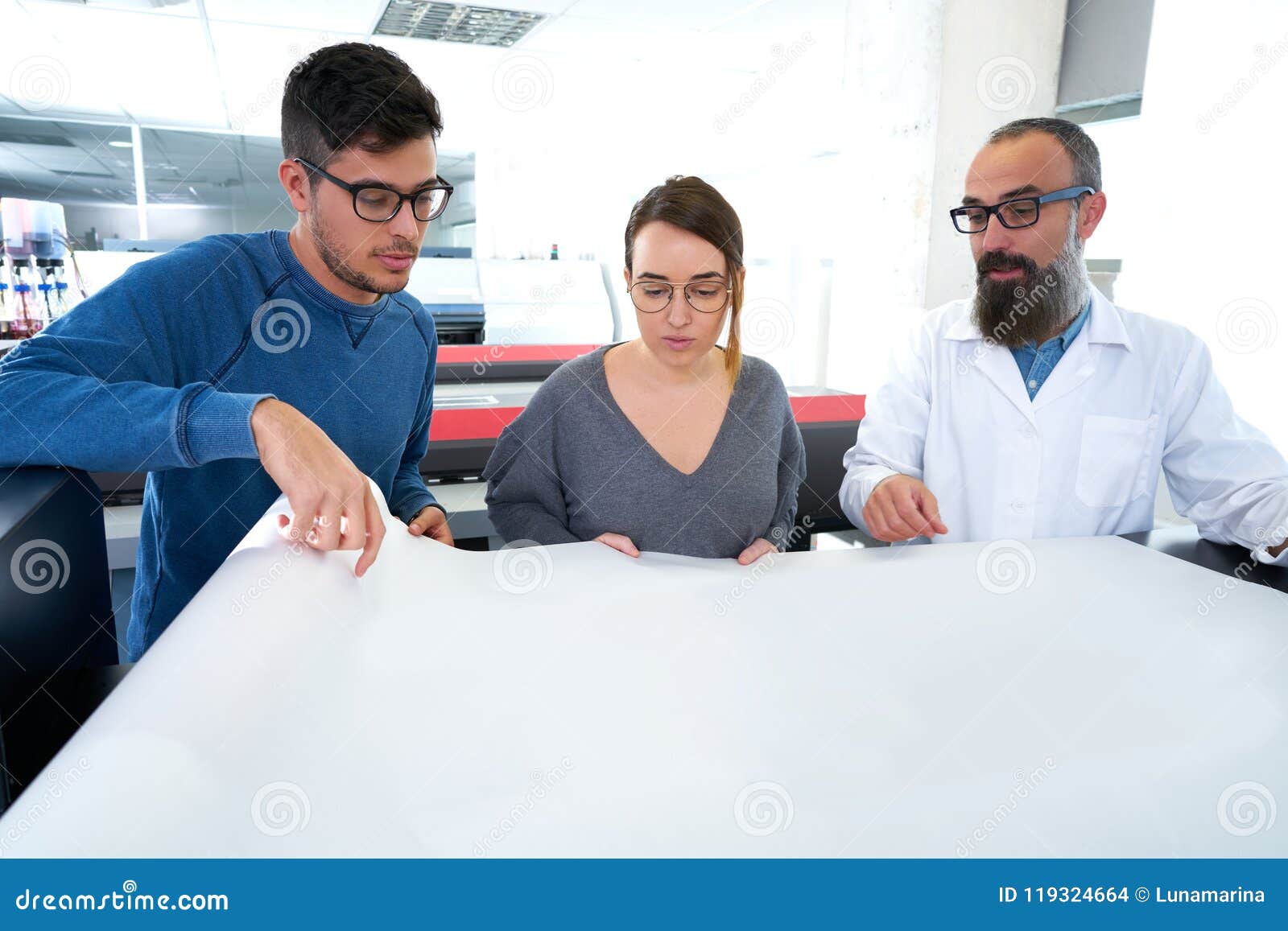 Printing Team at Industry Plotter Printer Stock Photo - Image of ...