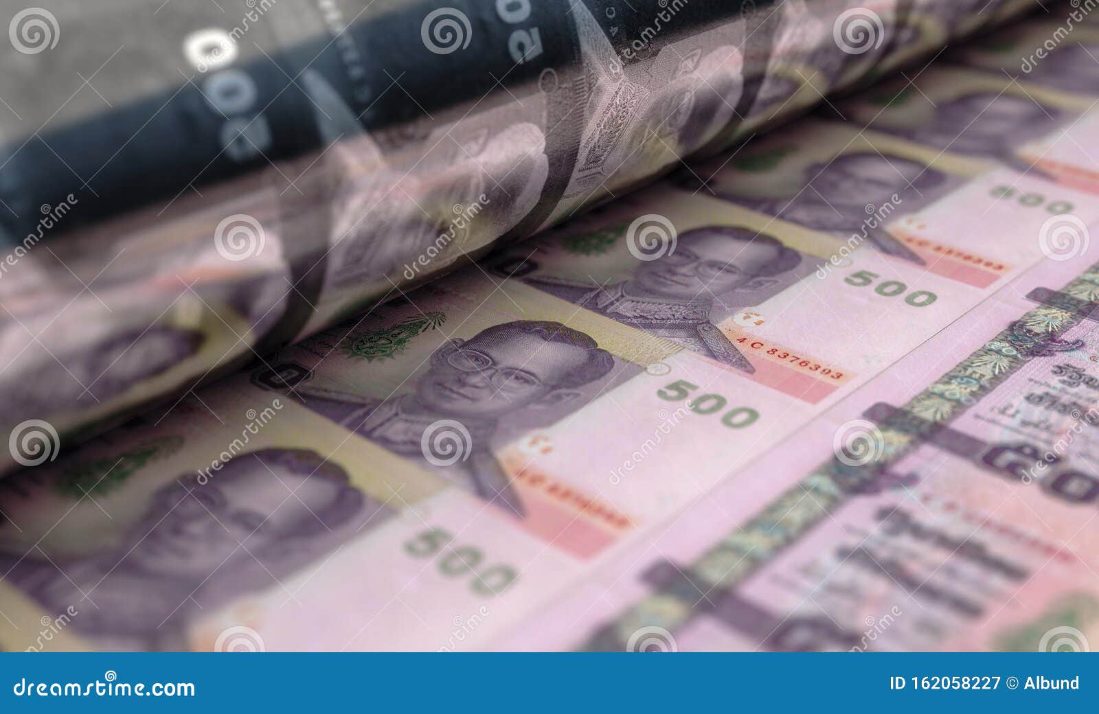 Printing Thailand Bhat Notes Stock Image - Image of processing, print ...