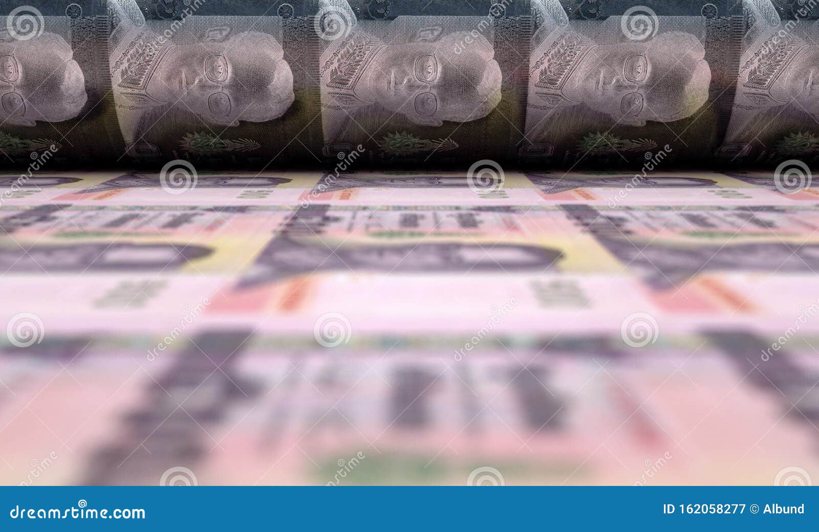 Printing Thailand Bhat Notes Stock Image - Image of plate, bhat: 162058277