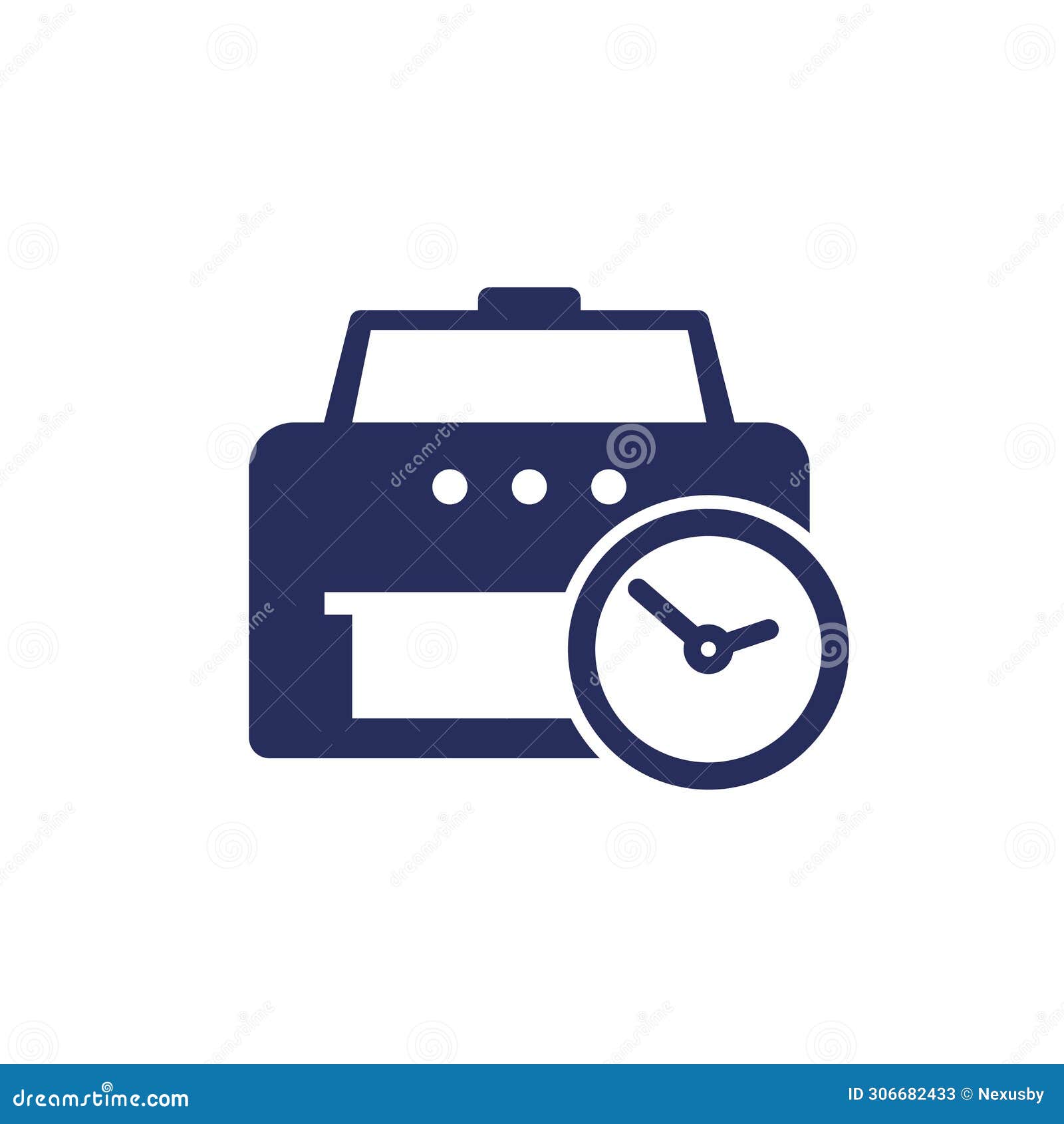 Printing Time Icon on White Stock Vector - Illustration of laser, icon ...