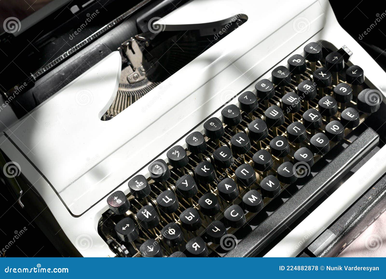 Printing Typewriter with Russian Letters Stock Photo - Image of ...