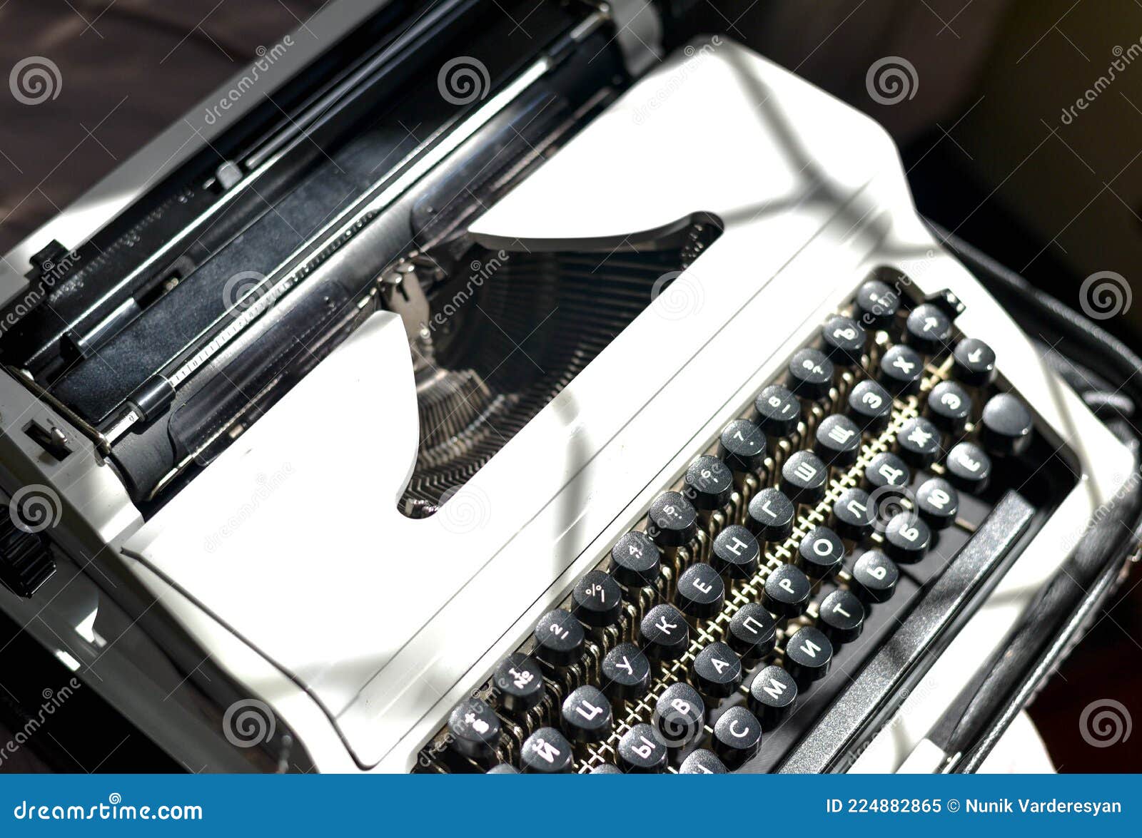 Printing Typewriter with Russian Letters Stock Image - Image of ...