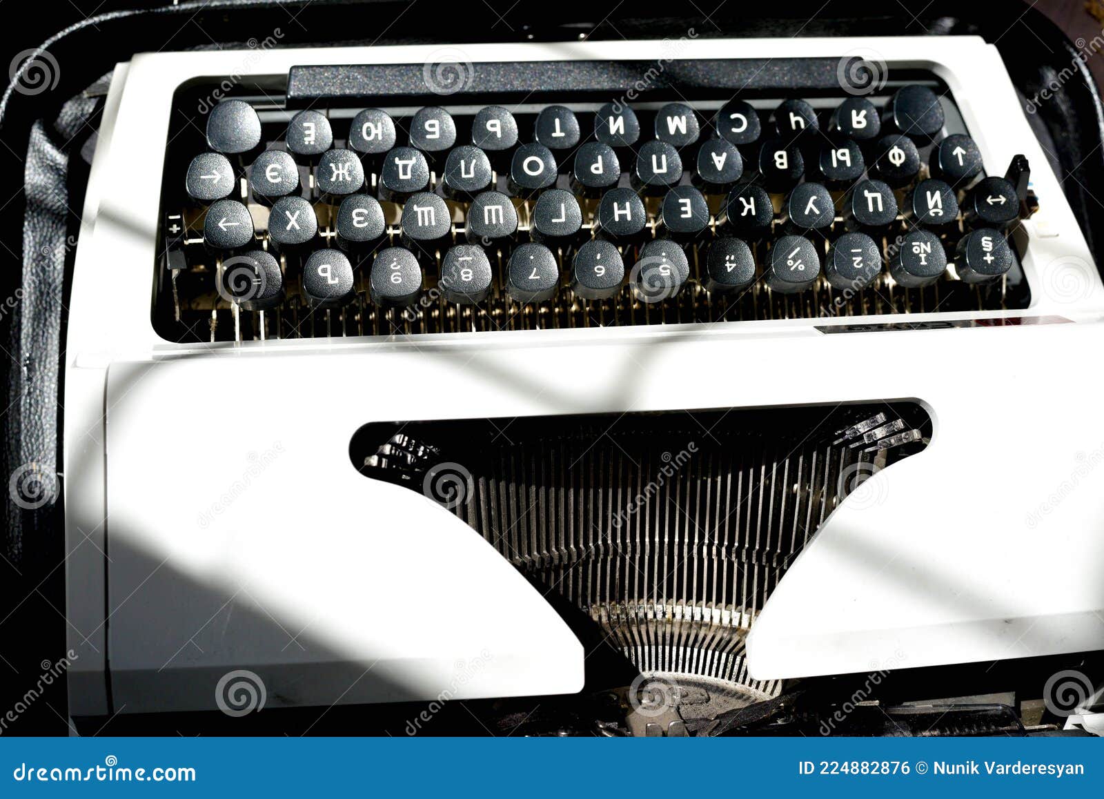 Printing Typewriter with Russian Letters Stock Photo - Image of author ...