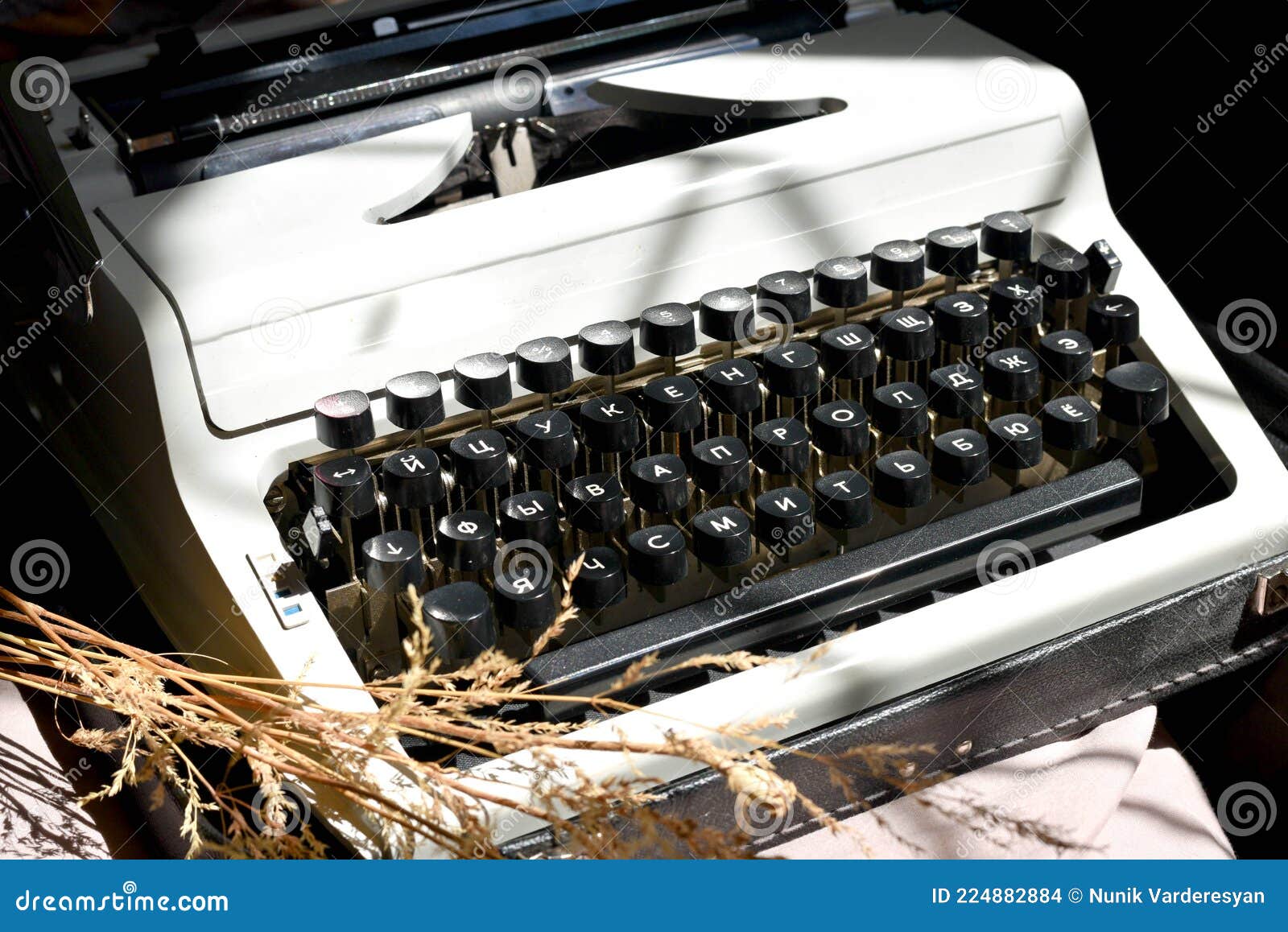 Printing Typewriter with Russian Letters Stock Photo - Image of ...