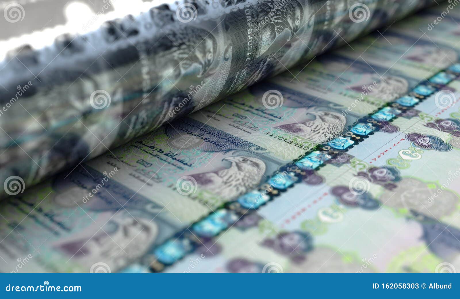 Printing UAE Dirham Notes stock illustration. Illustration of color ...