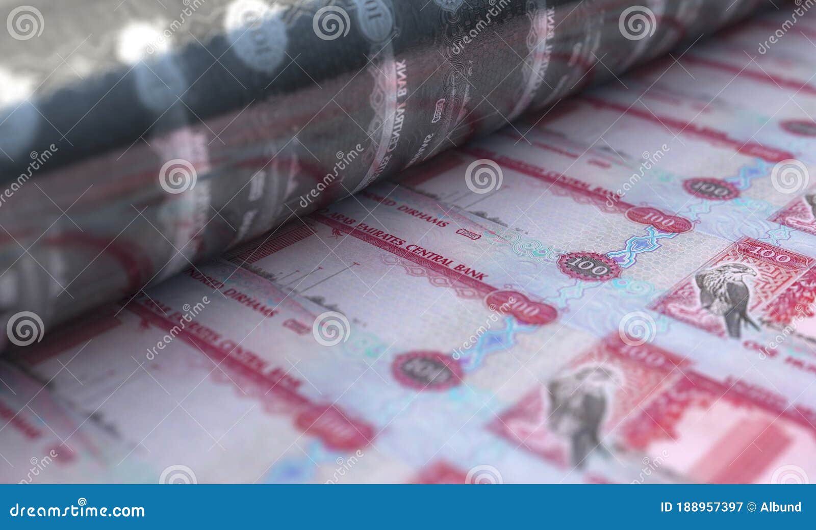 Printing UAE Dirham Notes stock image. Image of banking - 188957397