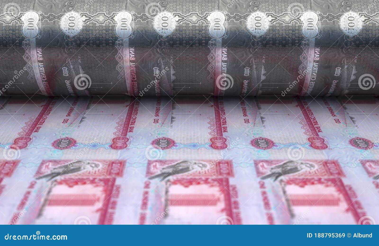 Printing UAE Dirham Notes stock illustration. Illustration of east ...