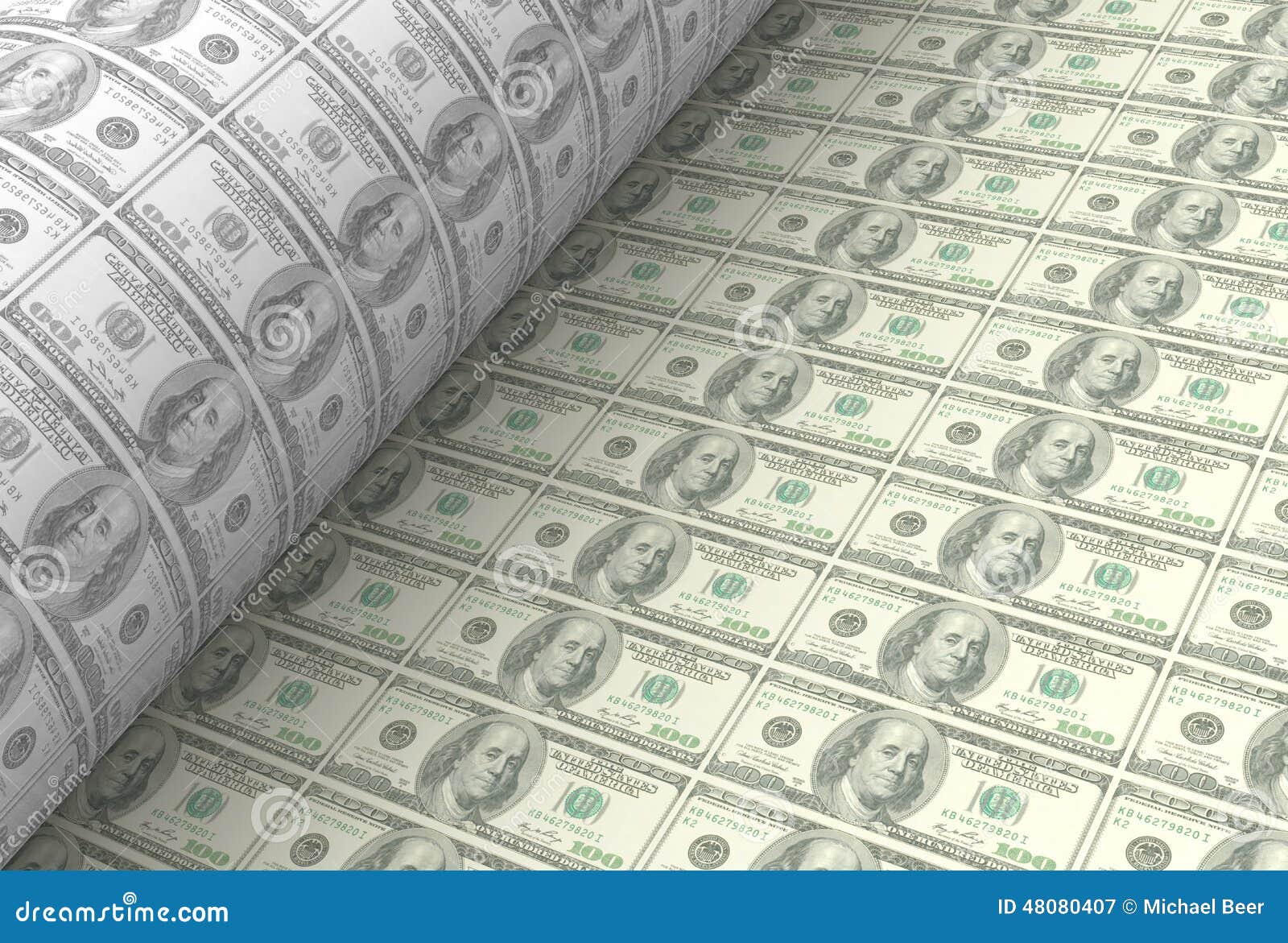 Printing US Dollar Banknotes Stock Illustration - Illustration of ...