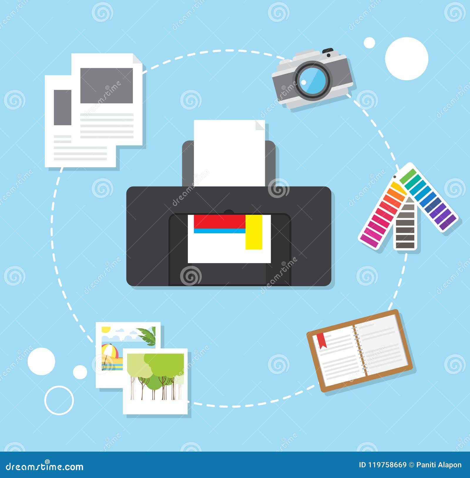 Printing Vector Trendy Design Concept, Modern Flat Stock Vector ...