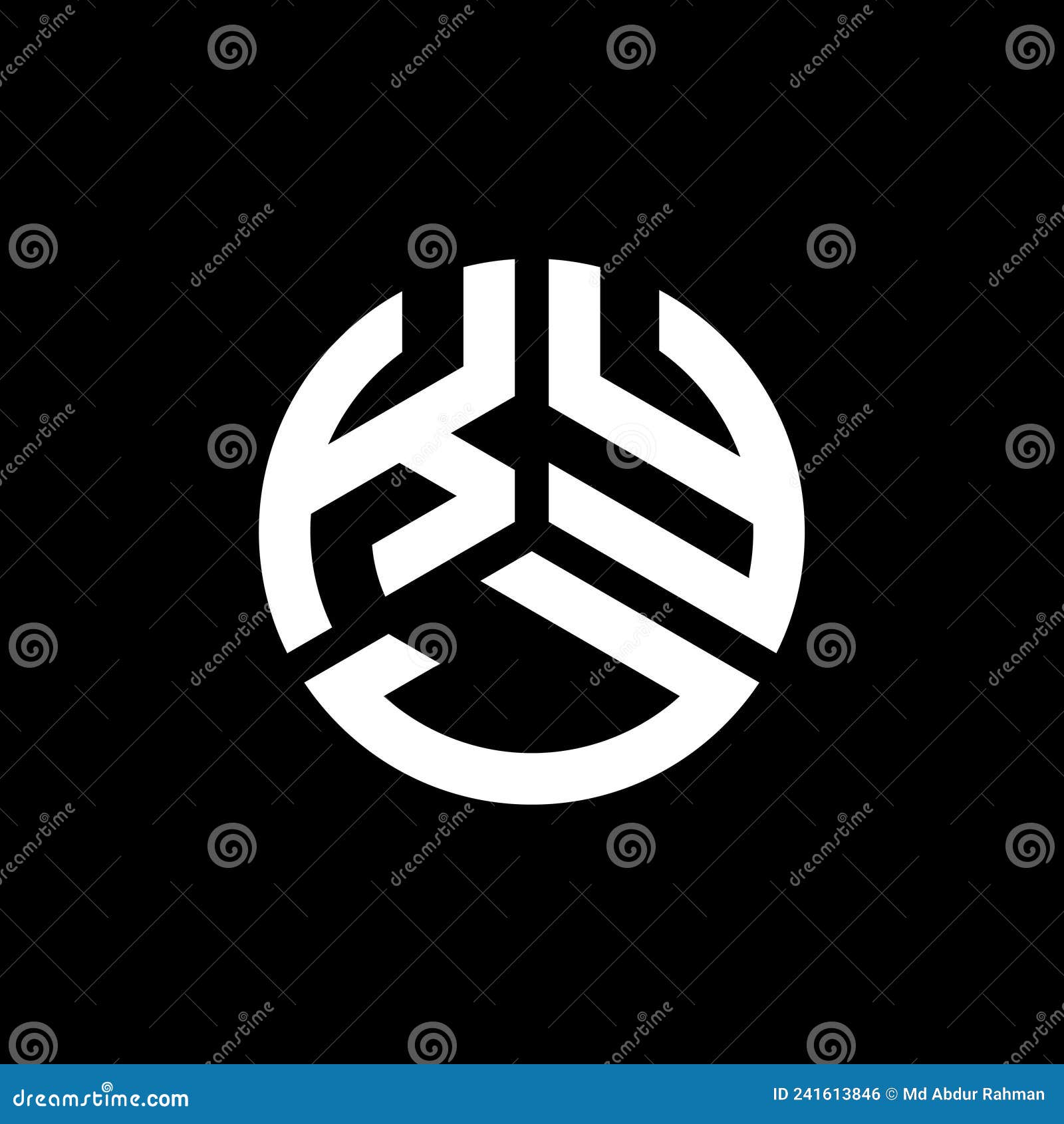 PrintKYJ Letter Logo Design on Black Background. KYJ Creative Initials ...