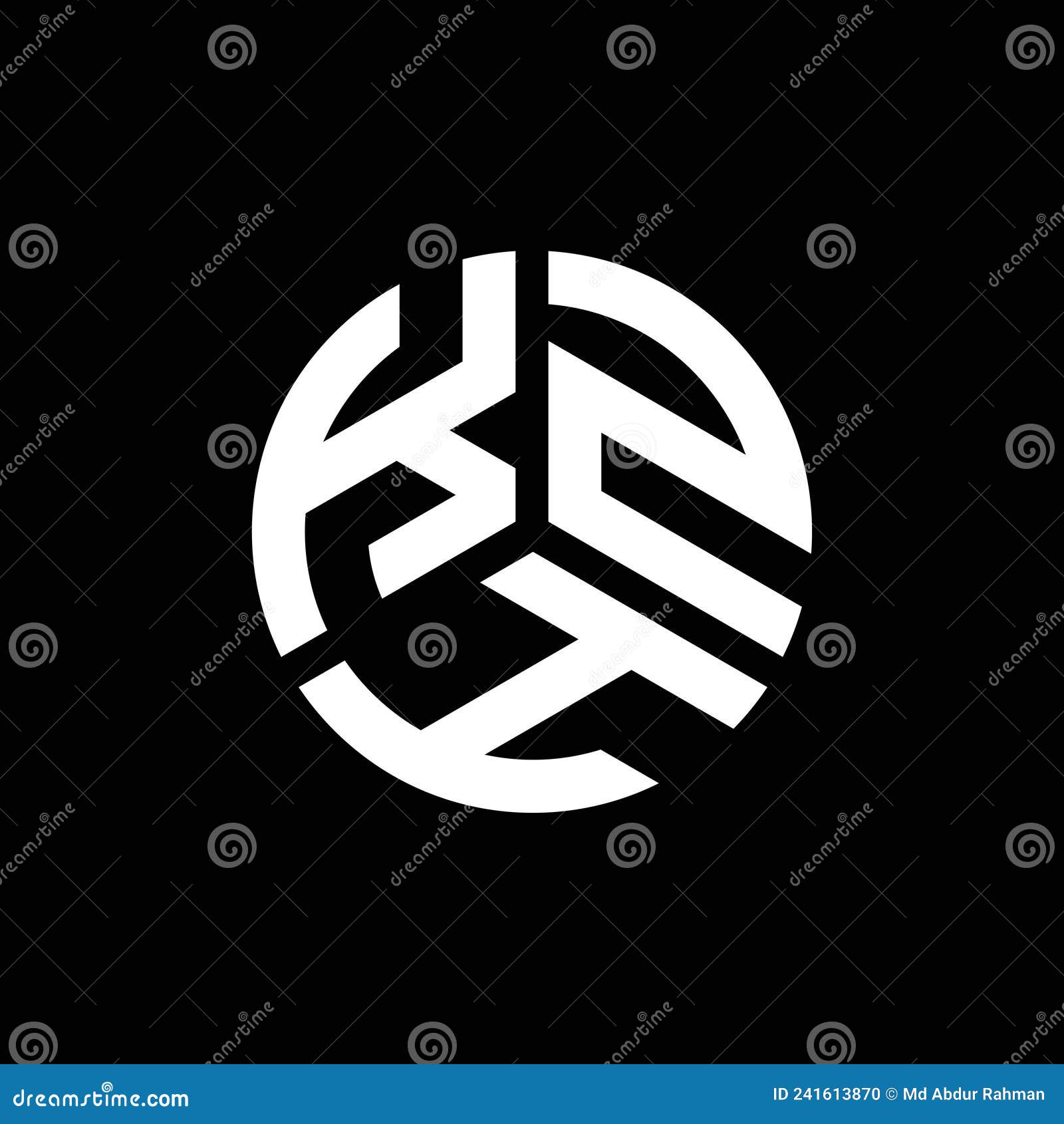 PrintKZH Letter Logo Design on Black Background. KZH Creative Initials ...