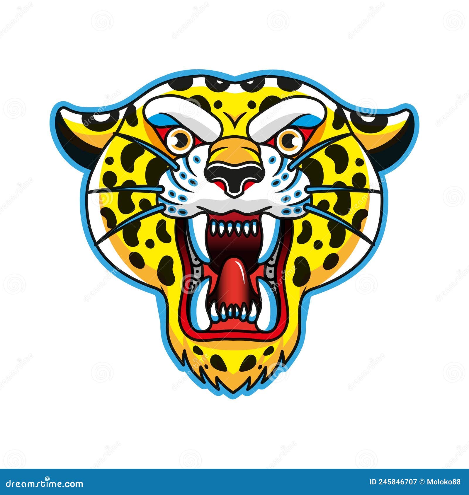 PrintLeopard Mascot Logo. Head of Leopard Isolated Stock Vector ...