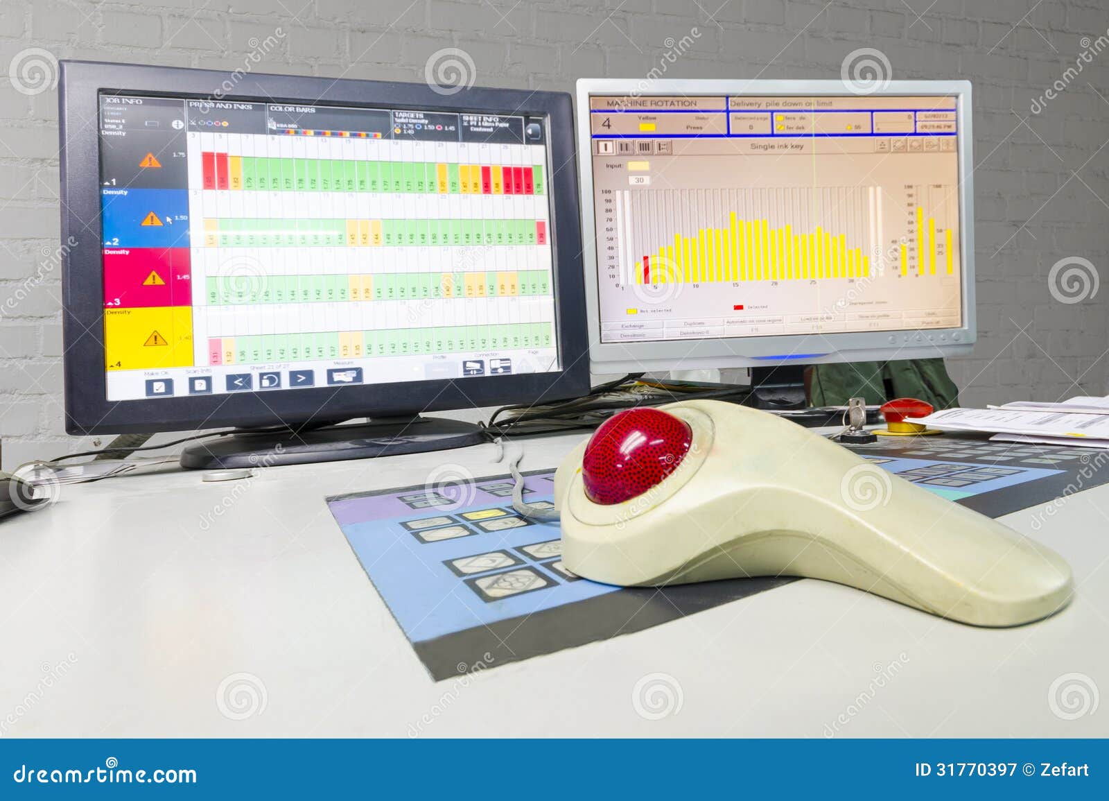 Printng Press Color Management Control Unit. Stock Image - Image of ...